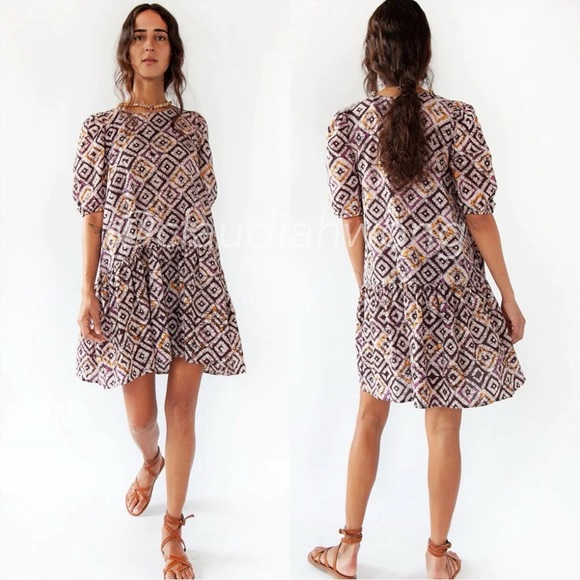 Matta | Dresses | New Matta Ny Kenya Diamond Puff Sleeve Dress In Choco ...